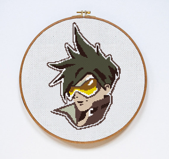 Overwatch Tracer Spray Confident Cross Stitch Pattern PDF Download