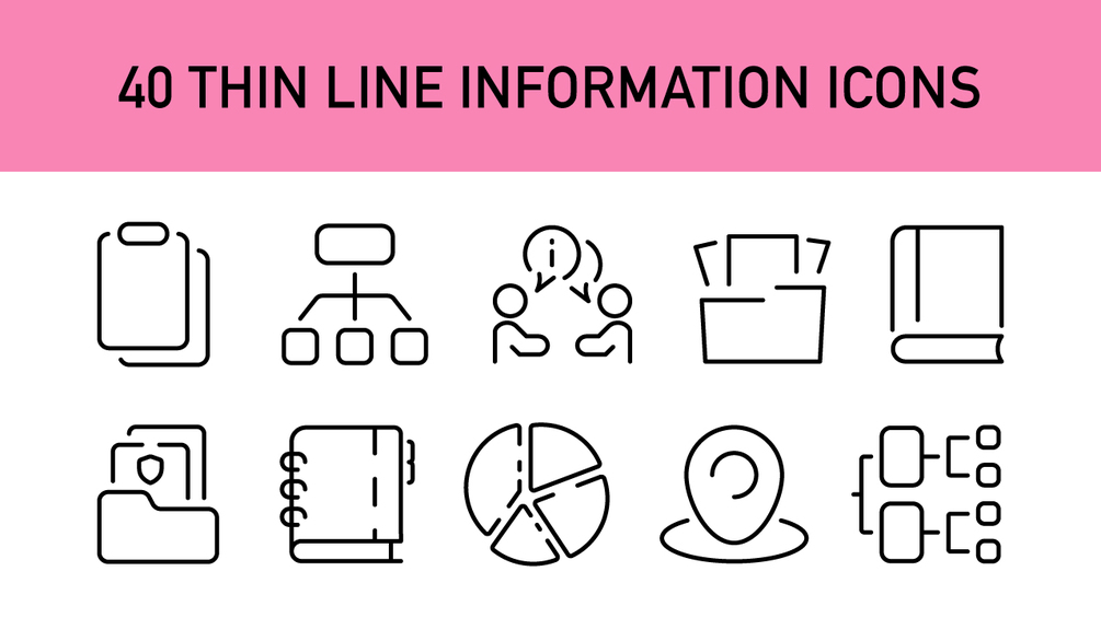 Business & Office Line Icons – 40 Professional Vector Icons