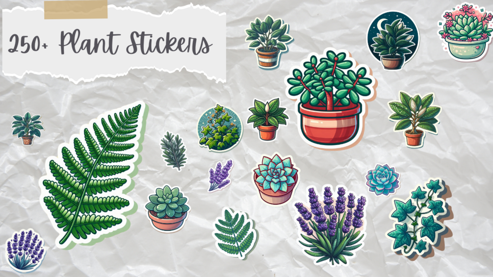 250+ Plant Stickers Bundle, Digital Art, Digital Illustration