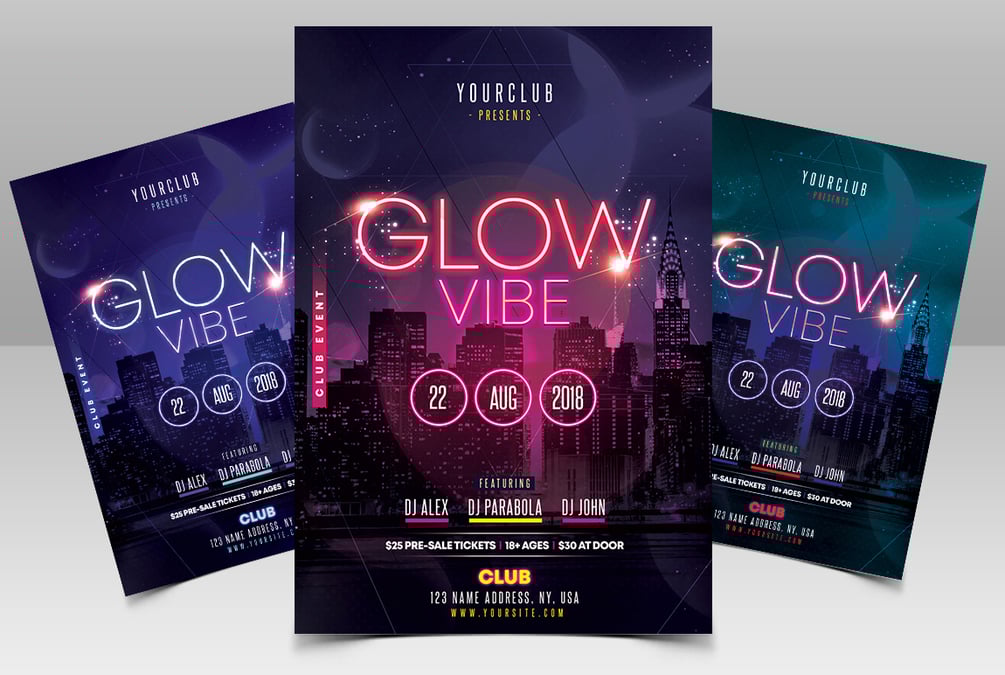 Glow Vibe - Party PSD Flyer