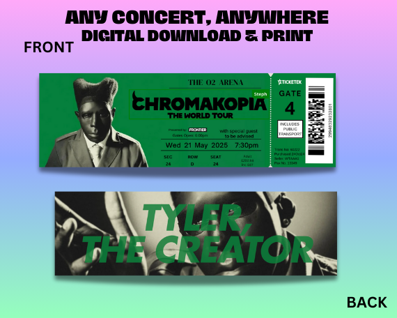 Tyler The Creator Chromakopia World Tour - Personalized Customizable ...