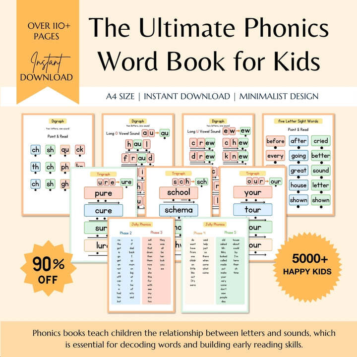 Phonics Workbook for Kids | CVC Words & Sight Words | Learn to Read ...