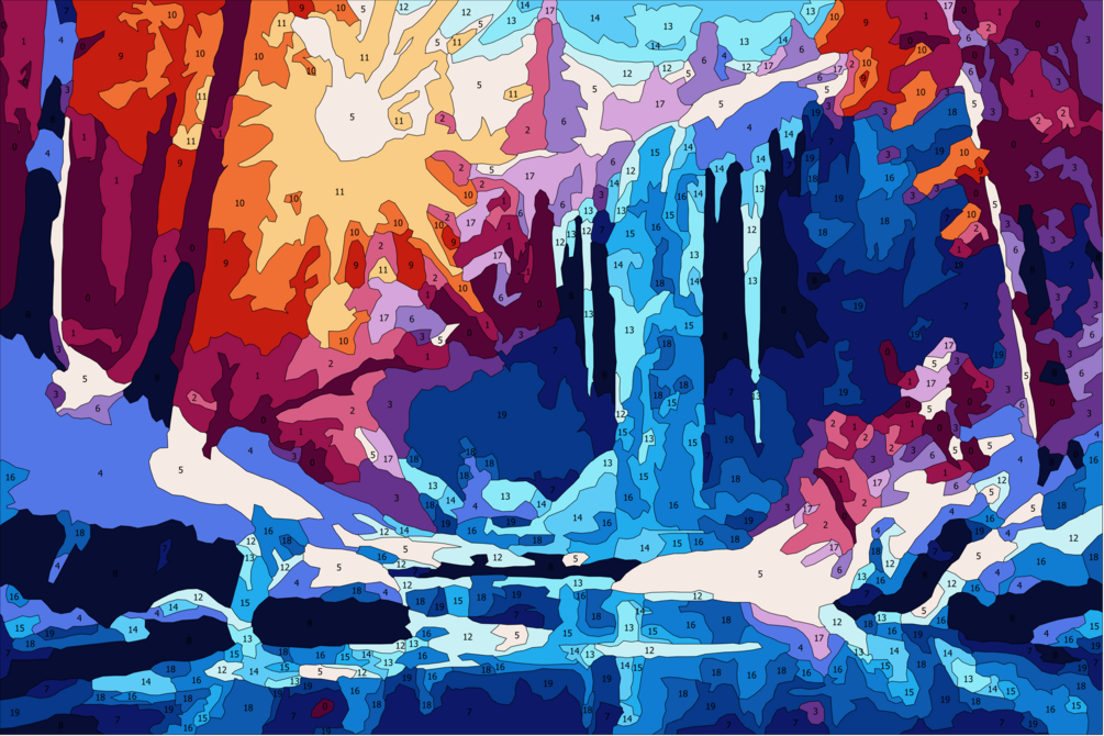 Frozen Waterfall Color by Number