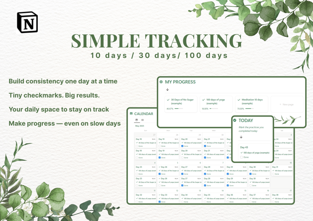 NOTION Template Simple Tracking | EN