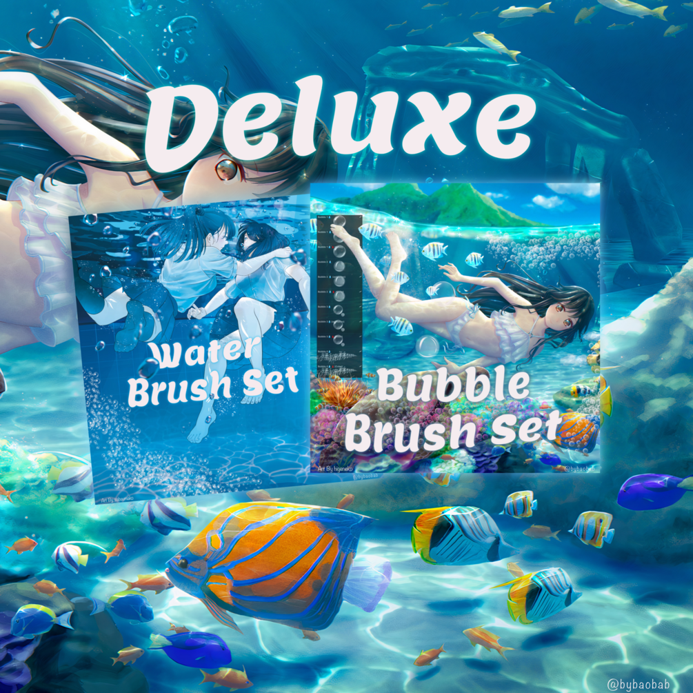 Deluxe Bubble & Water Brush Set for Procreate!