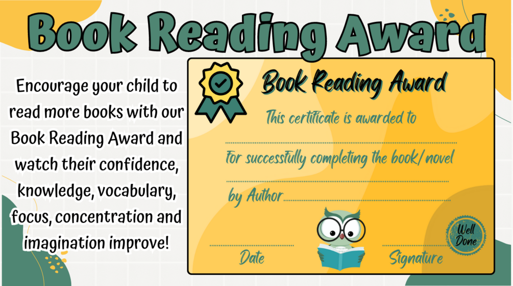 Book Reading Award (stamp & an owl)