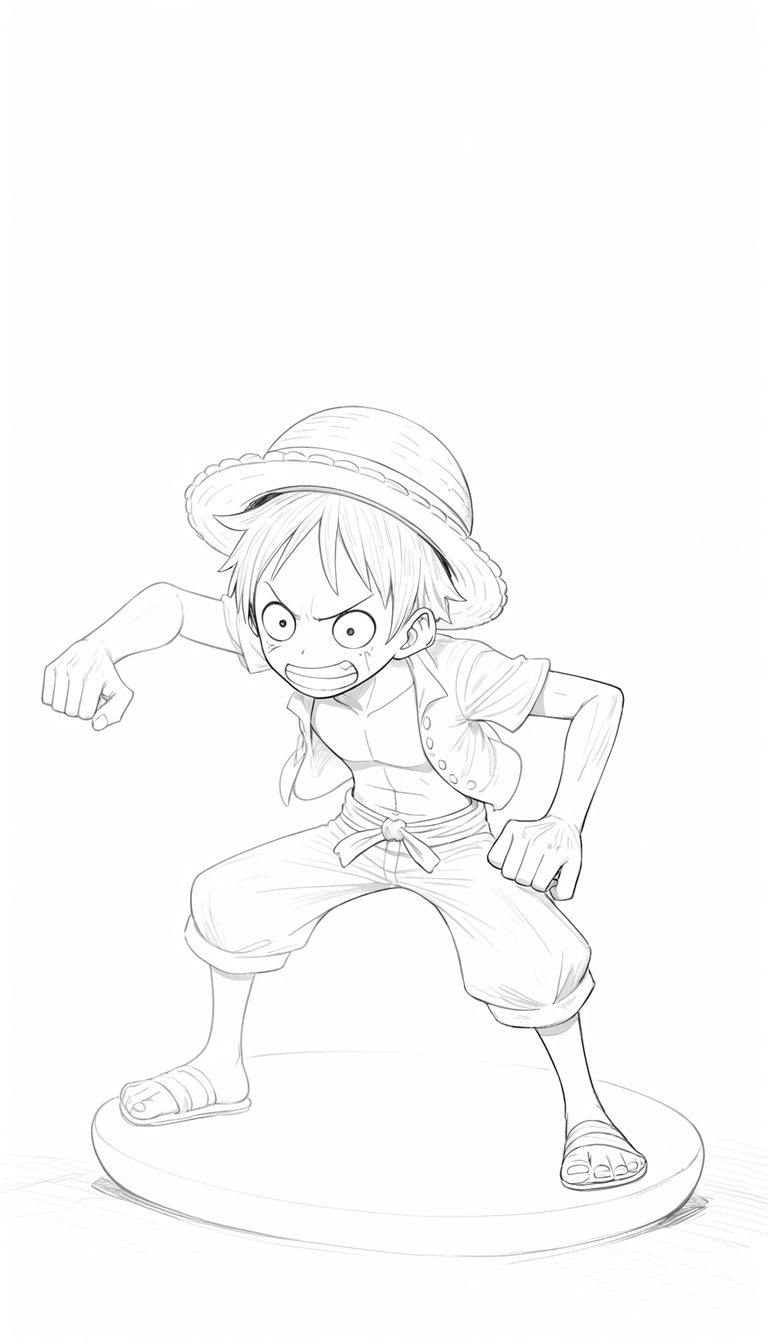 Pose Drawing Luffy One Piece
