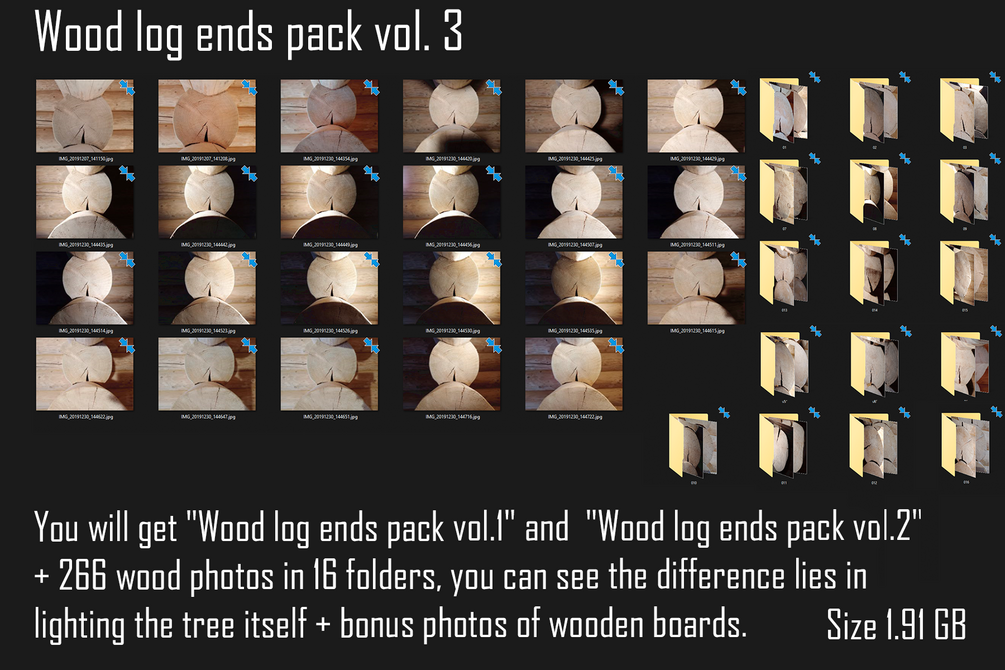 Wood log ends Texture pack vol.3