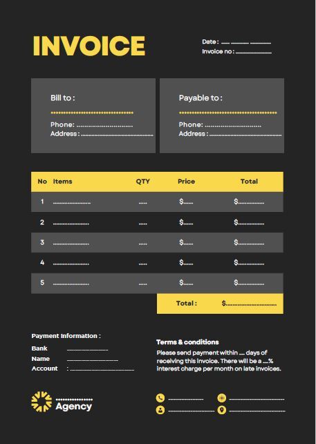 Black Yellow Invoice02