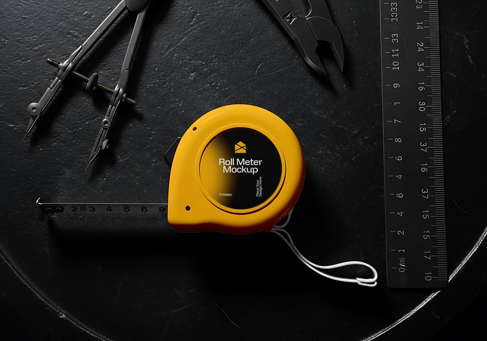 Free Roll Meter Mockup – Free PSD Template for Construction ...