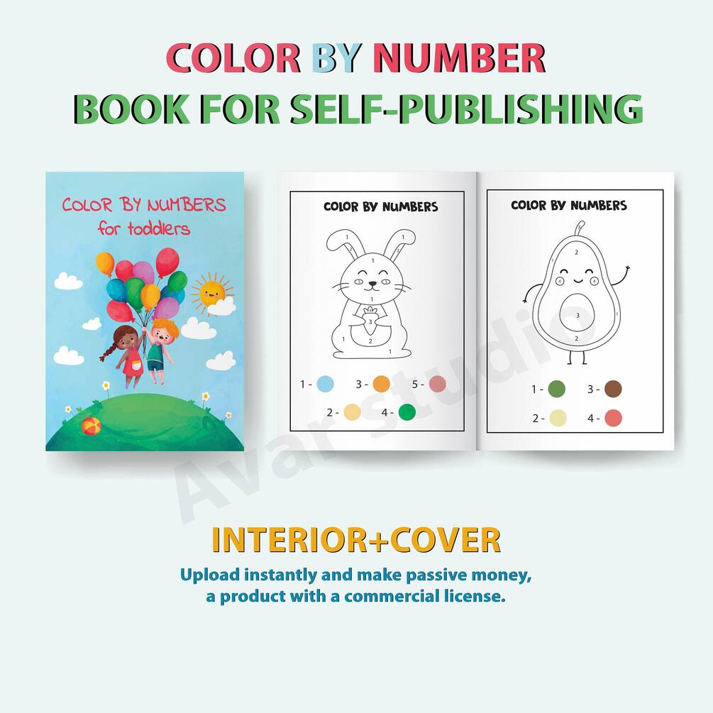 Easy Color by Number Book | Amazon KDP Interiors for SELF-PUBLISHING ...