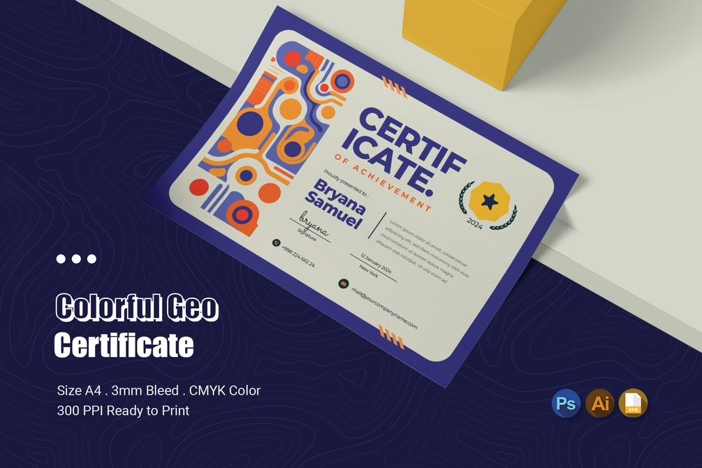 Colorful Geo Certificate