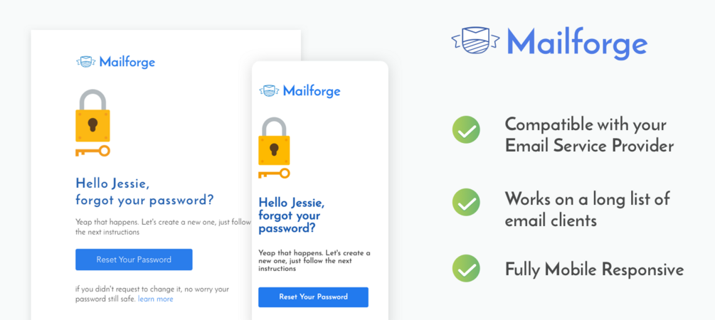 Reset password HTML email template