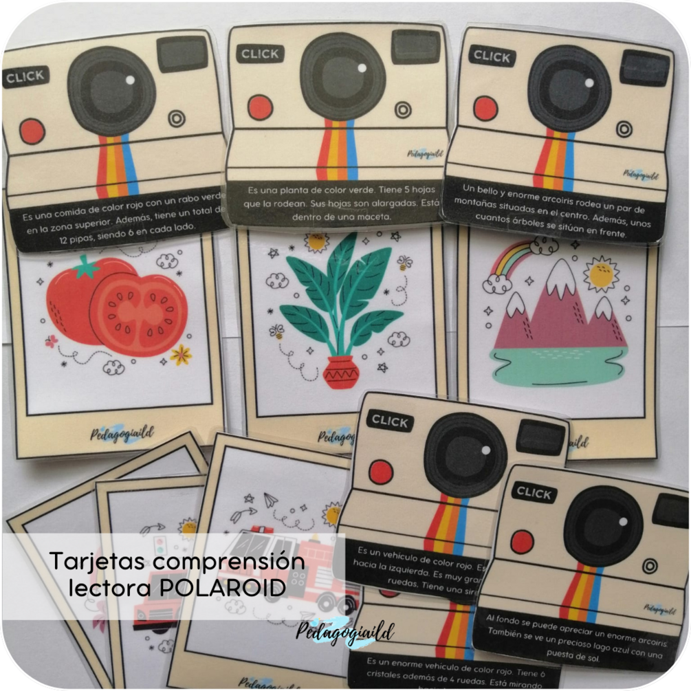 Tarjetas comprensión lectora "POLAROID"