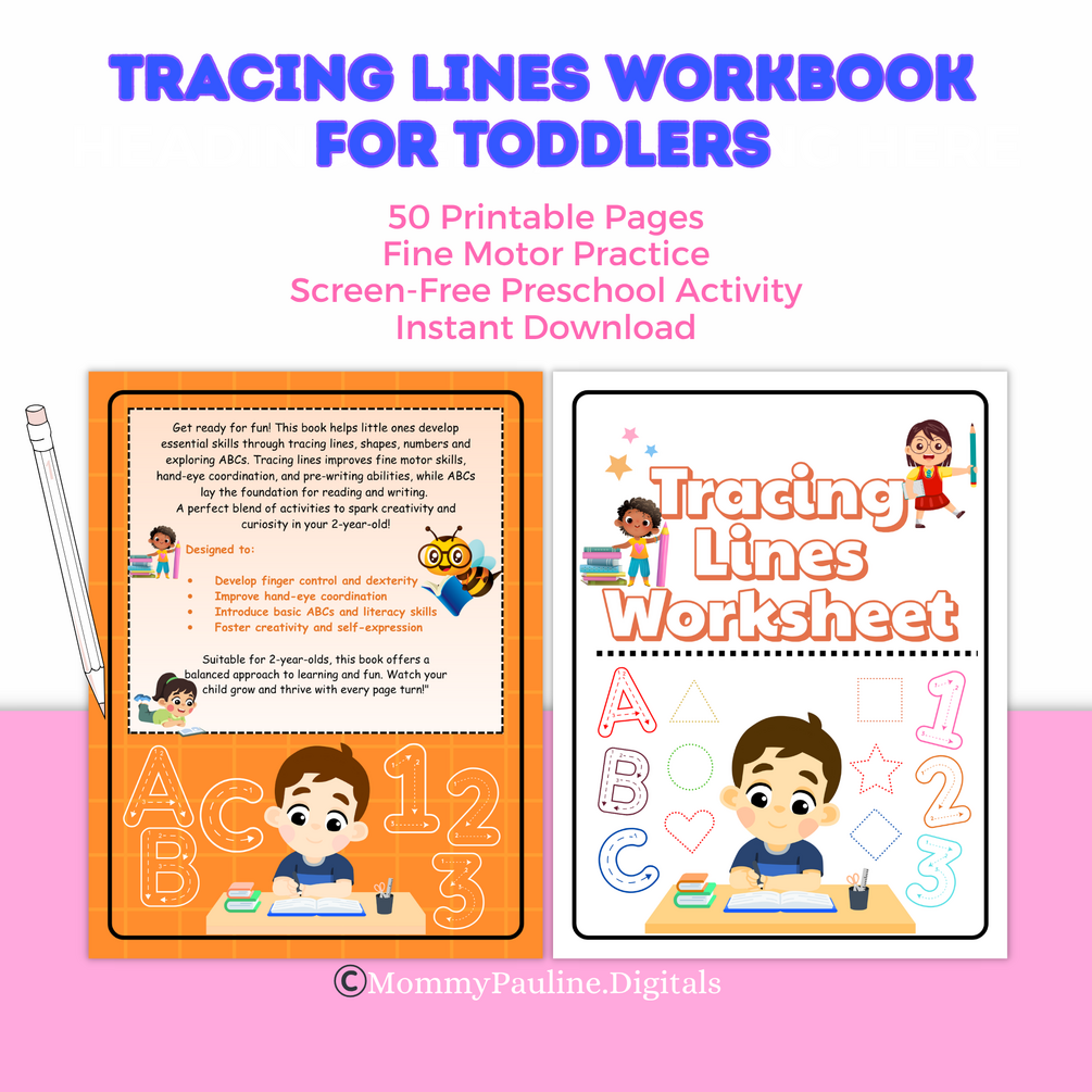 Tracing Lines Workbook for Toddlers – 50+ Printable Pages | Fine Motor ...