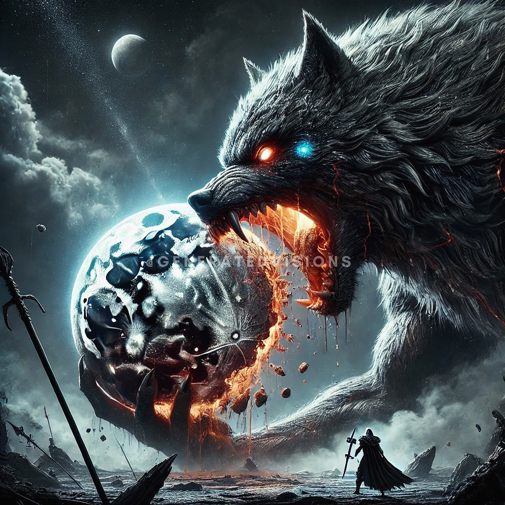 Ragnarok’s Fury: Fenrir Devours the Moon