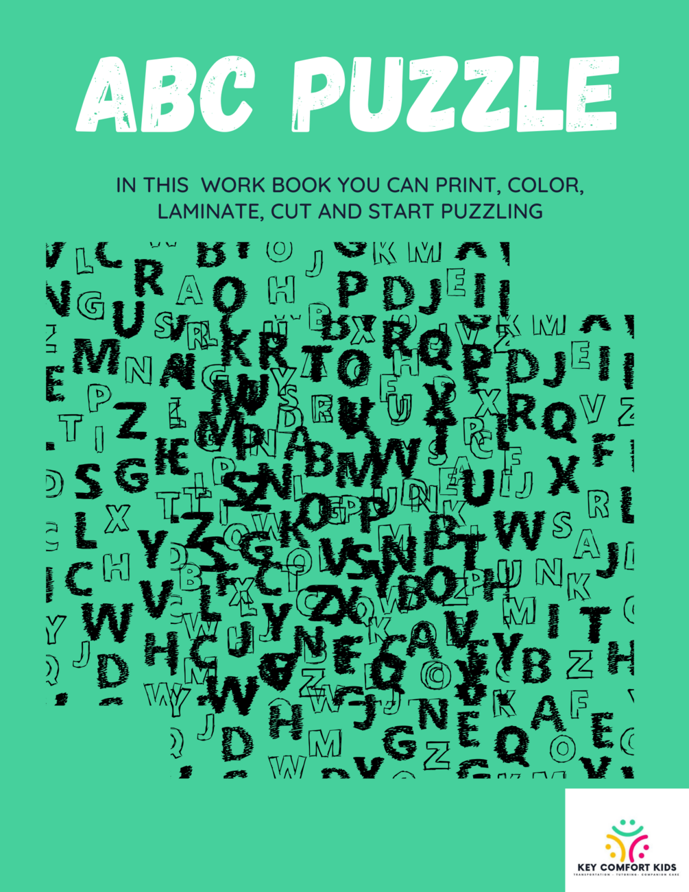 PRE-K to FIRST GRADE ALPHABET PUZZLE COLORING SET