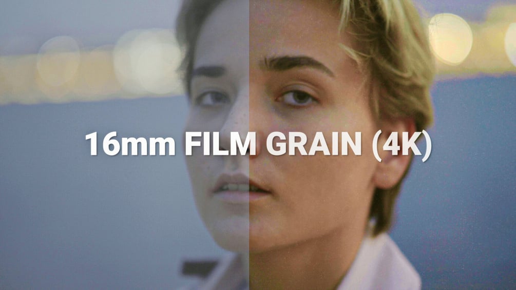 16mm Film Grain (10+ variants + aspect ratio overlays)