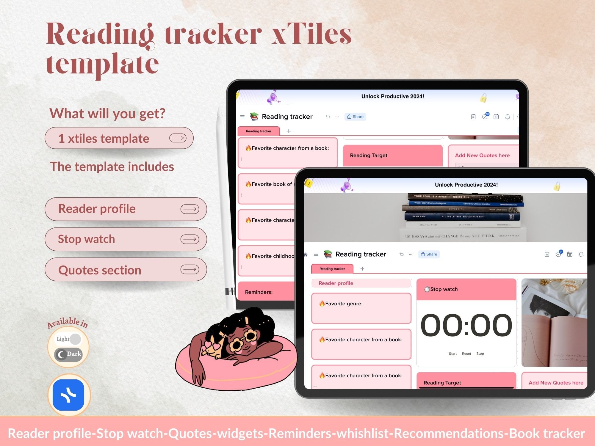 Reading tracker xTiles template