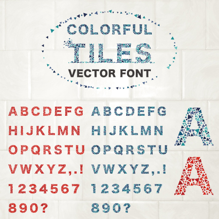 Colorful Tiles Vector Font