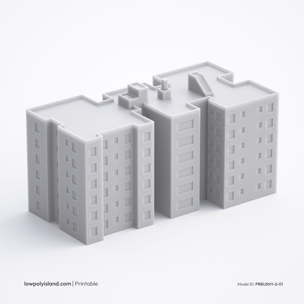 Miniature Building Printable 3D Model (PRBUSNY-2-01)