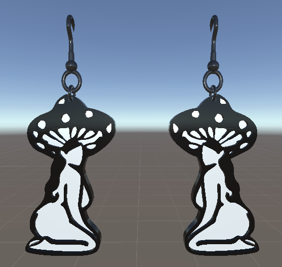 Mushroom Girl Earrings For VrChat Avatar