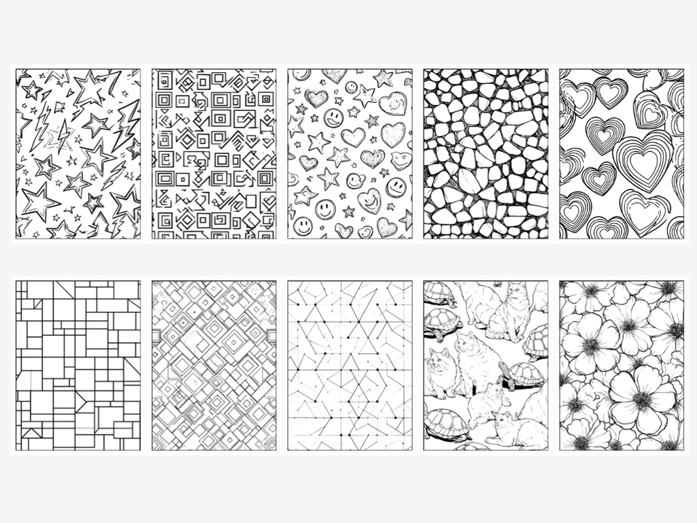 Mindful Doodles: Patterns — Printable Colouring Pack