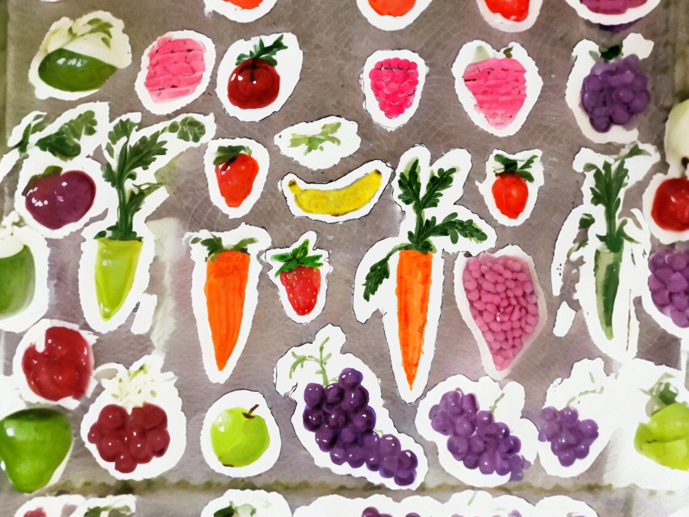 vegetable & fruits sticker pack | dusty reward