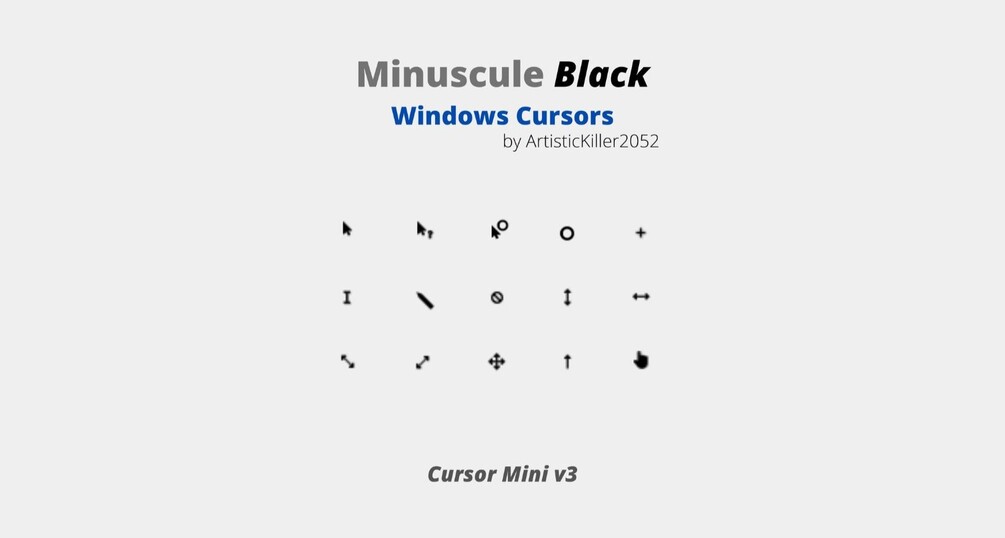 Minuscule v3 Black Mini Cursor Windows 11/10/7