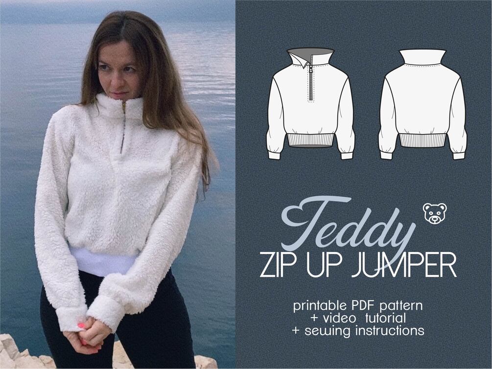 PATTERN Zip Up Jumper | Sweatshirt | Casual Sweater | Beginner Friendly ...