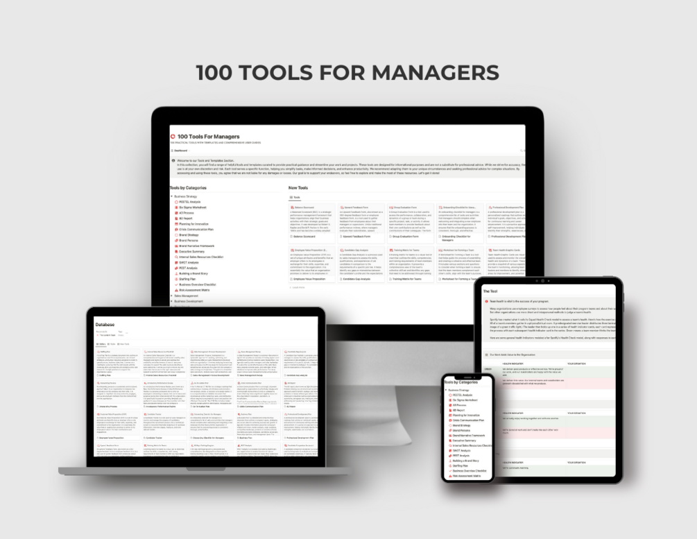 100 Tools For Managers - in Notion
