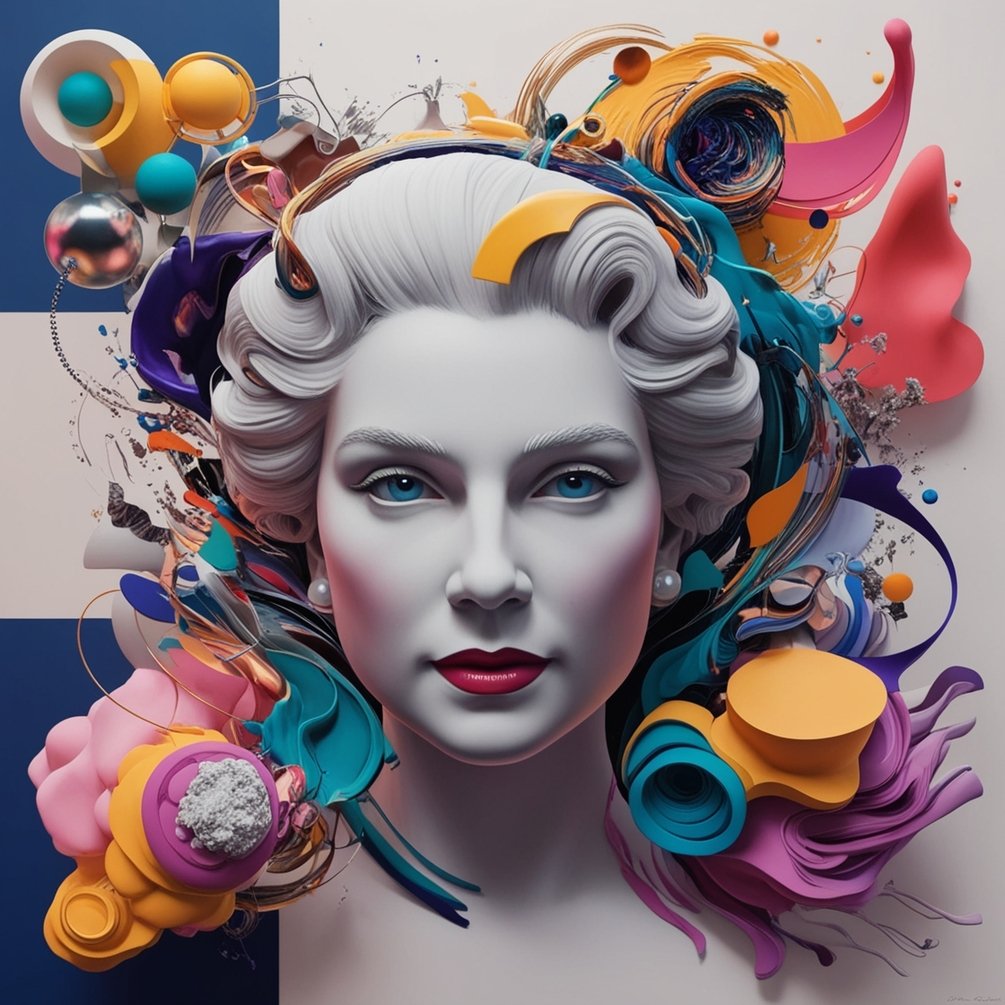 👑 Royal Elegance: Abstract Expression Images of Queen Elizabeth 👑