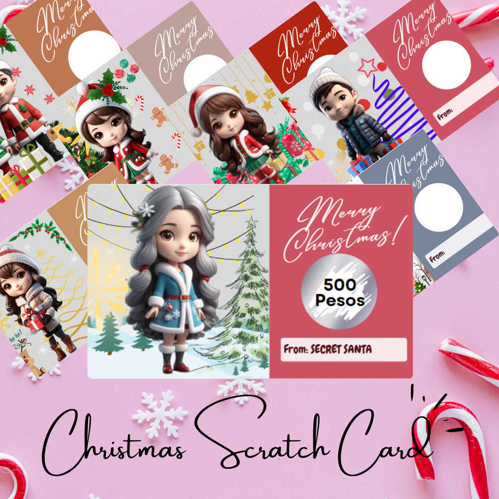 Printable Chibi Scratch Cards for Christmas | Chibi Design