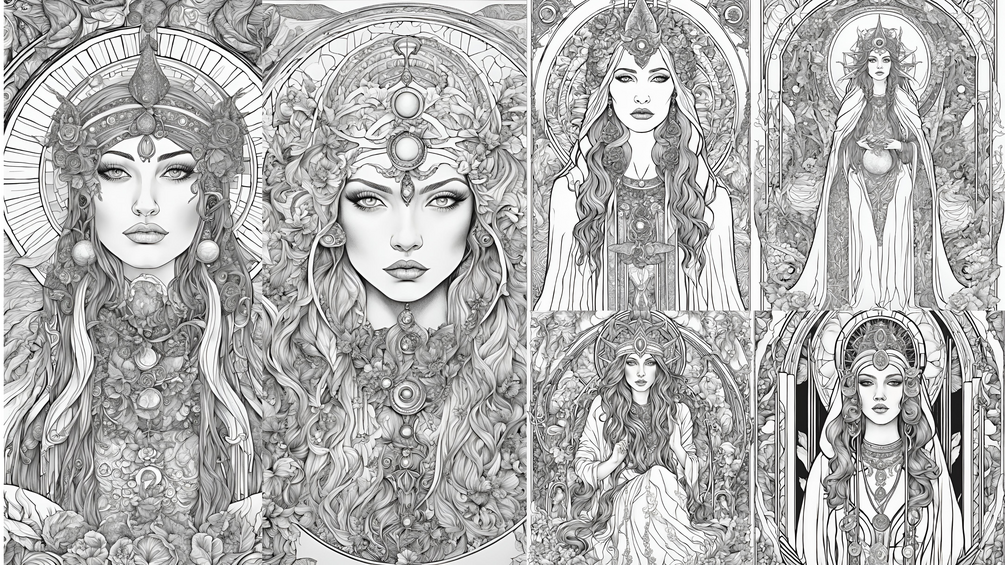 🔮 The High Priestess Tarot Coloring Pages – Mystical & Esoteric Art for ...