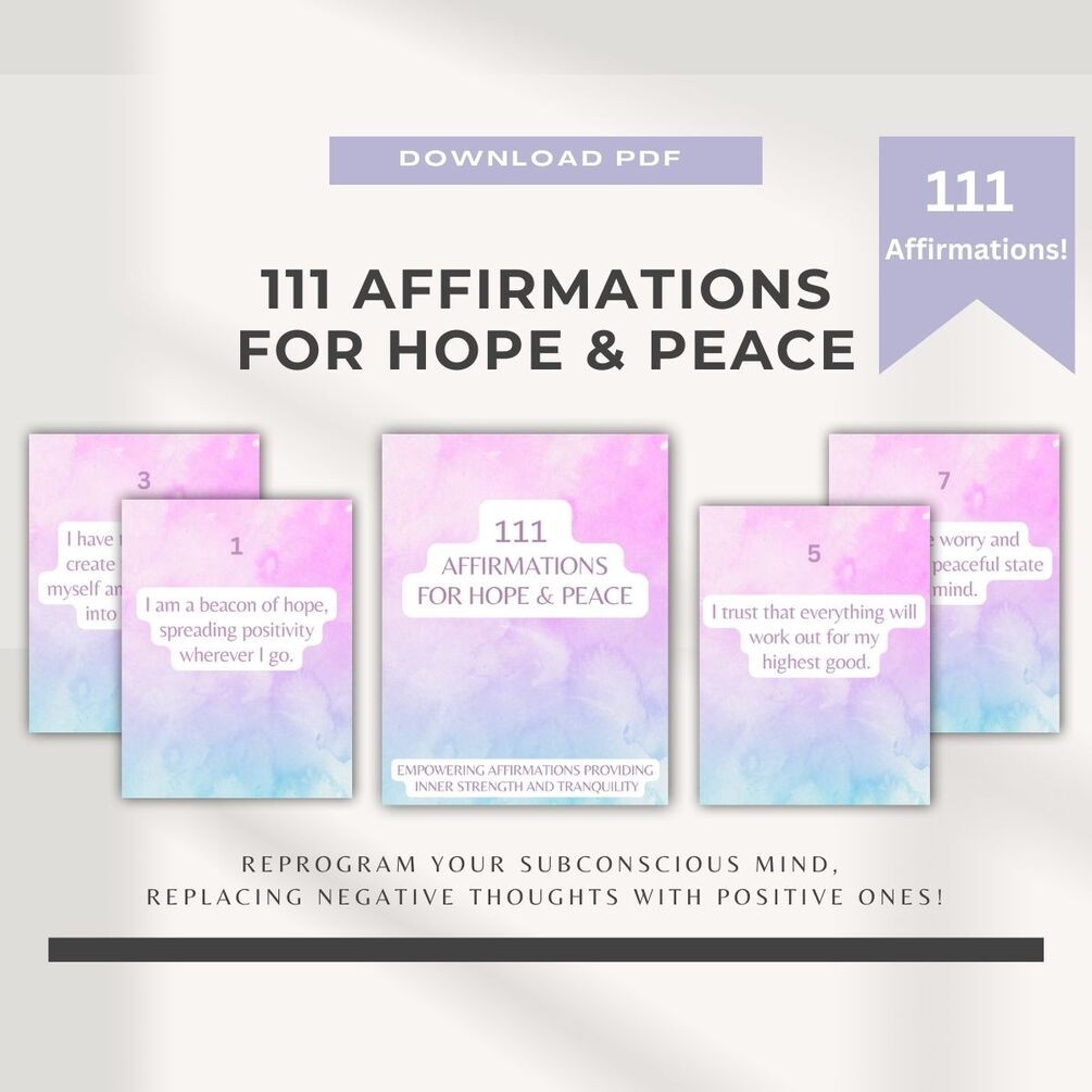 111 Affirmations for Hope & Peace, Positive Affirmations, Motivate ...