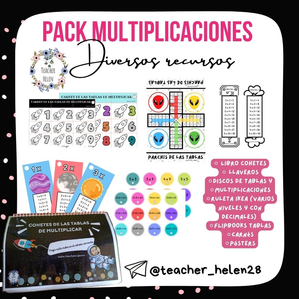 Pack tablas de multiplicar