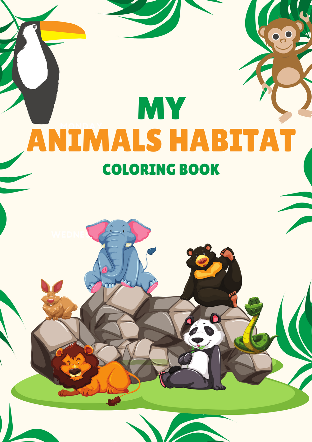 Animals Habitat Coloring and Tracing Book