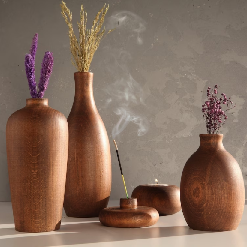 Minimalist Vase Sets - Flower Vase - New Home Gift - Handmade Wooden ...