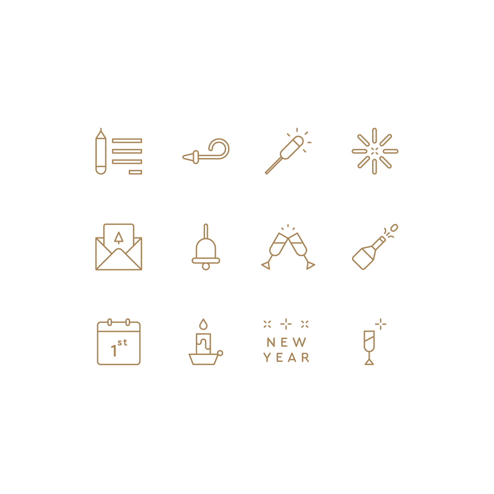 New Year's Eve Icons Set