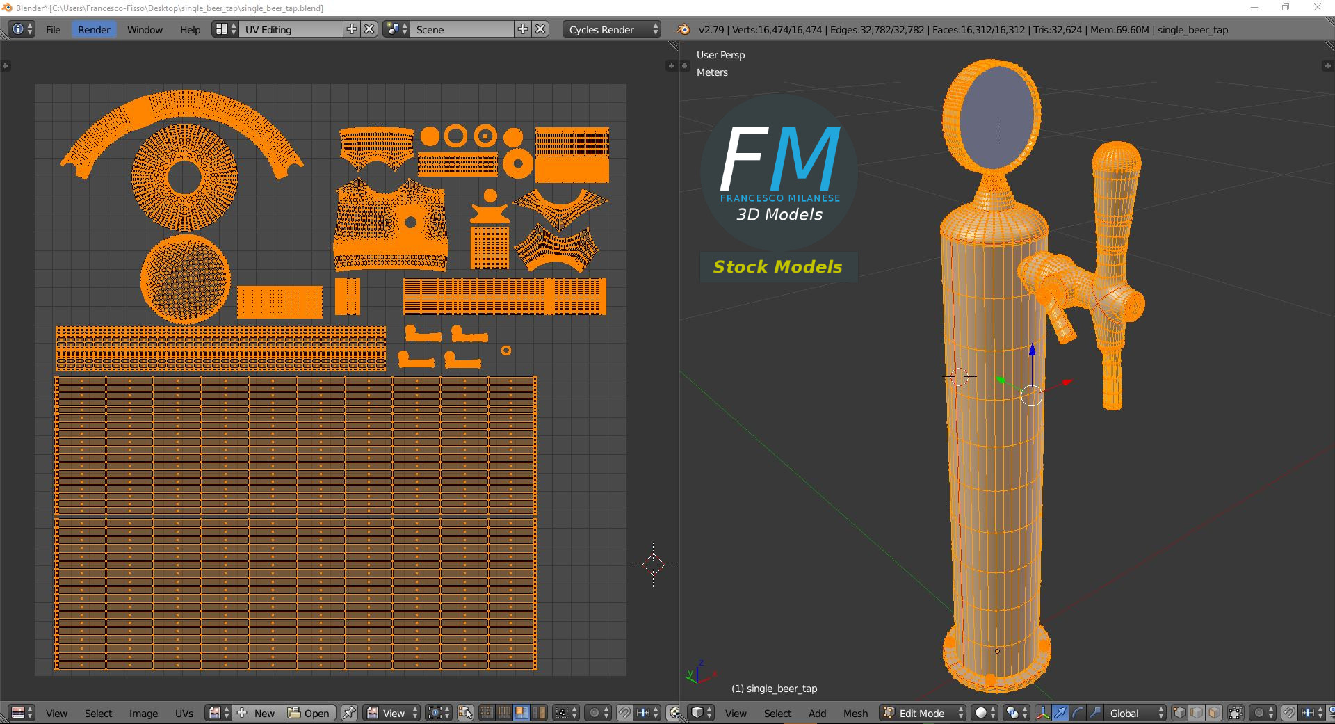 3D MODEL - Single beer tap