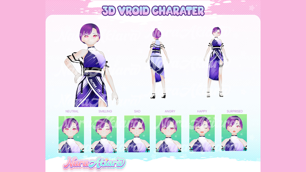 Scarlet Anime Girl Ready 3D Vroid for Streamer