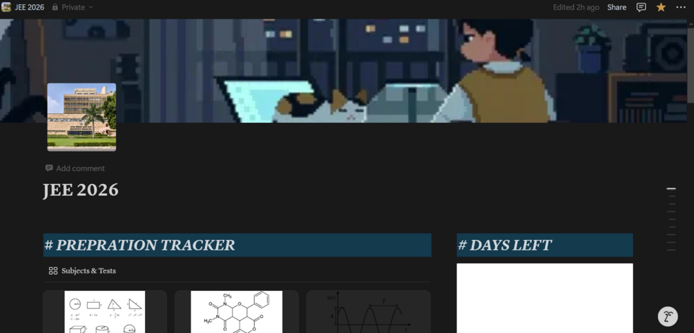 JEE 2026/2027 - Ultimate Notion Template