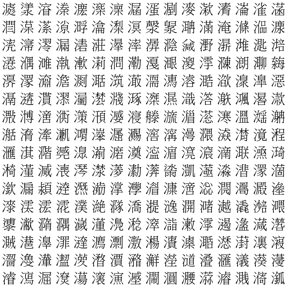 Unicode CJKEB 23f00-23fff, 256 letters, SVG file for 2d and 3d