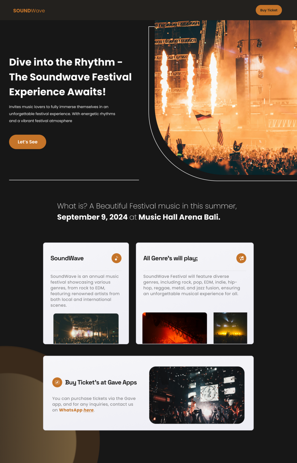 A Website to Sell Concert Ticket | Web Design | Figma