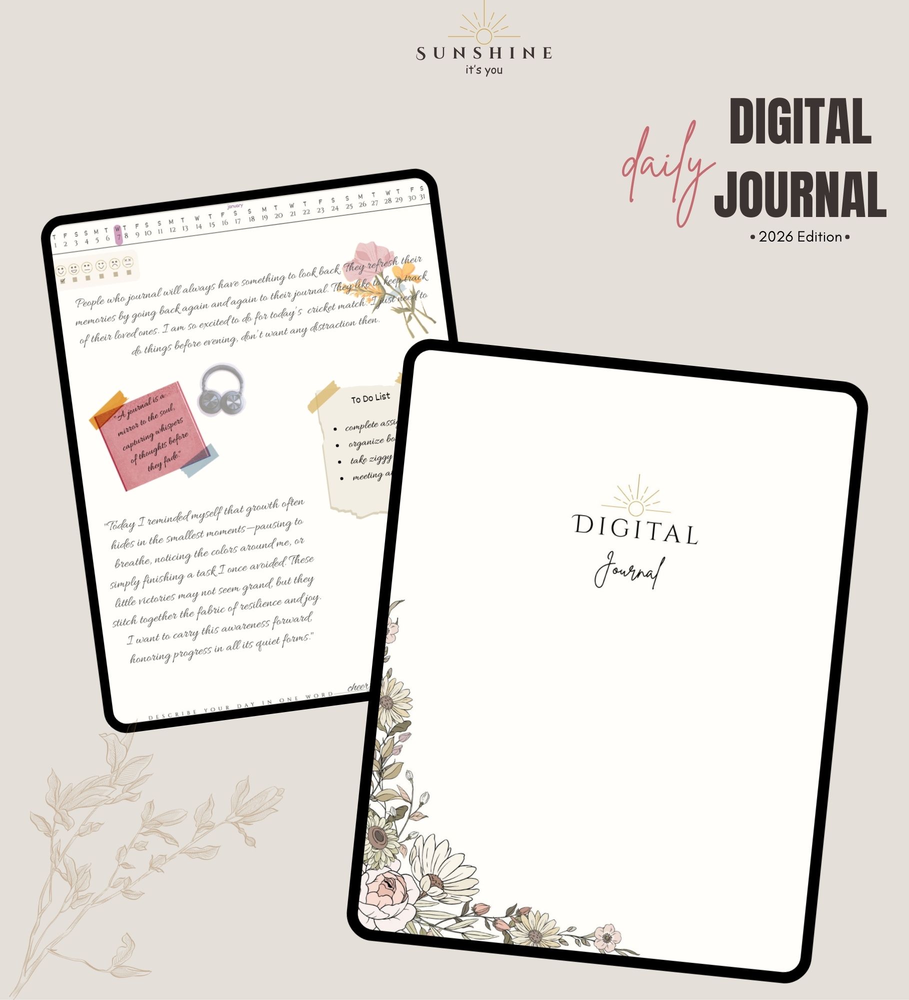 Digital Journal | Digital Notebook | Digital Dairy | GoodNotes Notebook ...