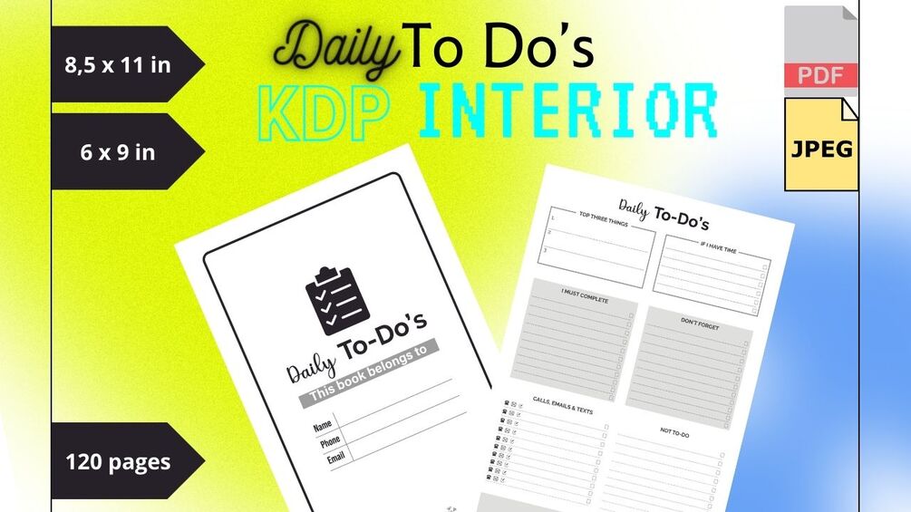 KDP interior To Do List Planner printable and editable