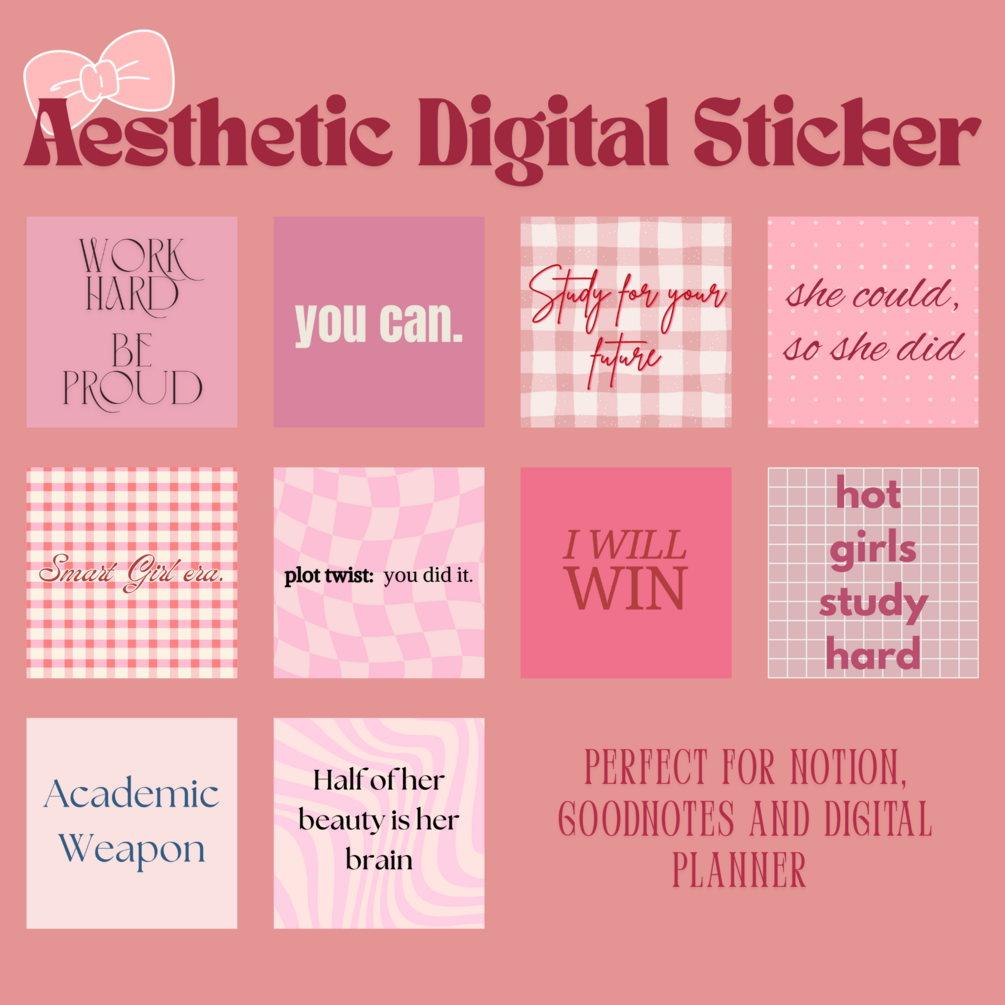 Aesthetic Digital Sticker Bundle – Perfect for Notion, GoodNotes ...