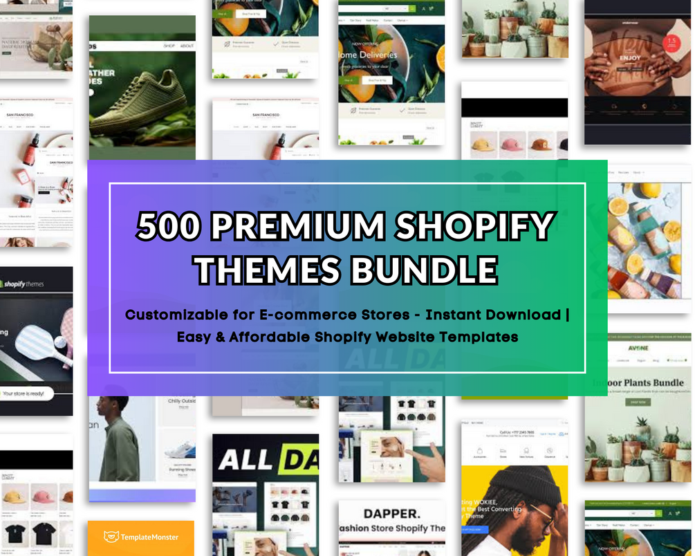 500+ Premium Shopify Themes Bundle – Customizable for E-commerce Stores - Instant Download ...