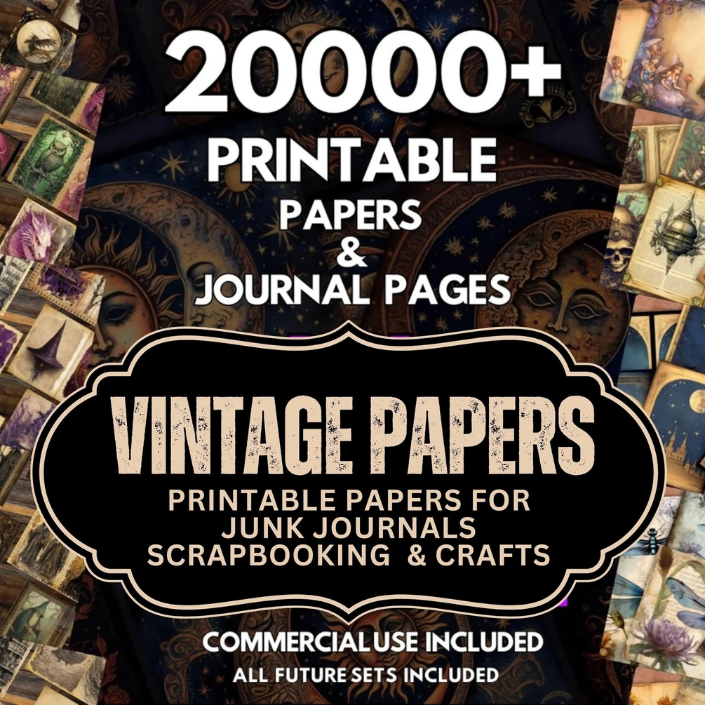 Vintage Printable Papers & Journal Pages Mega Bundle – Over 20,000 ...