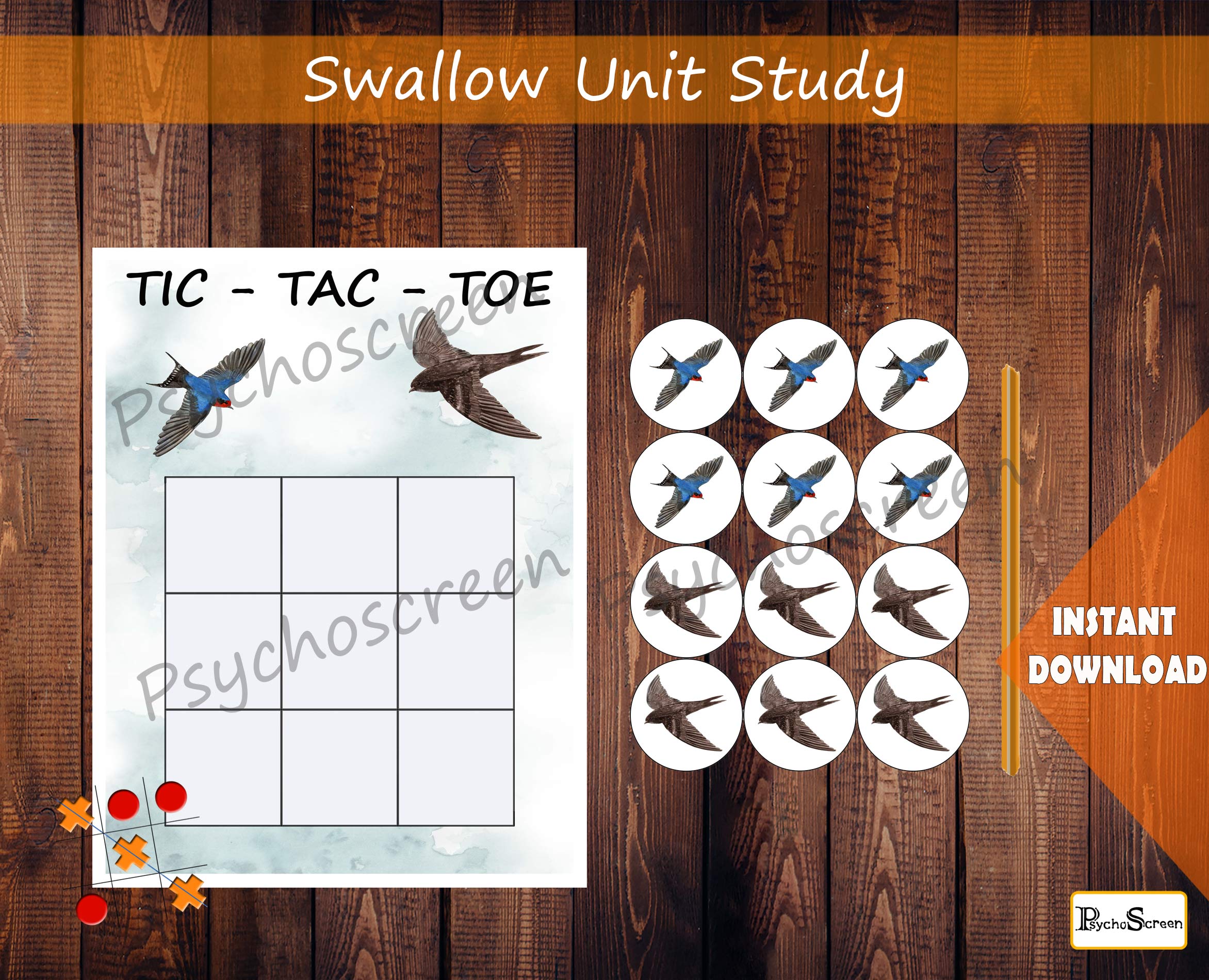 SWALLOW Unit Study: MEGA Printable swallows set, Barn swallow bird